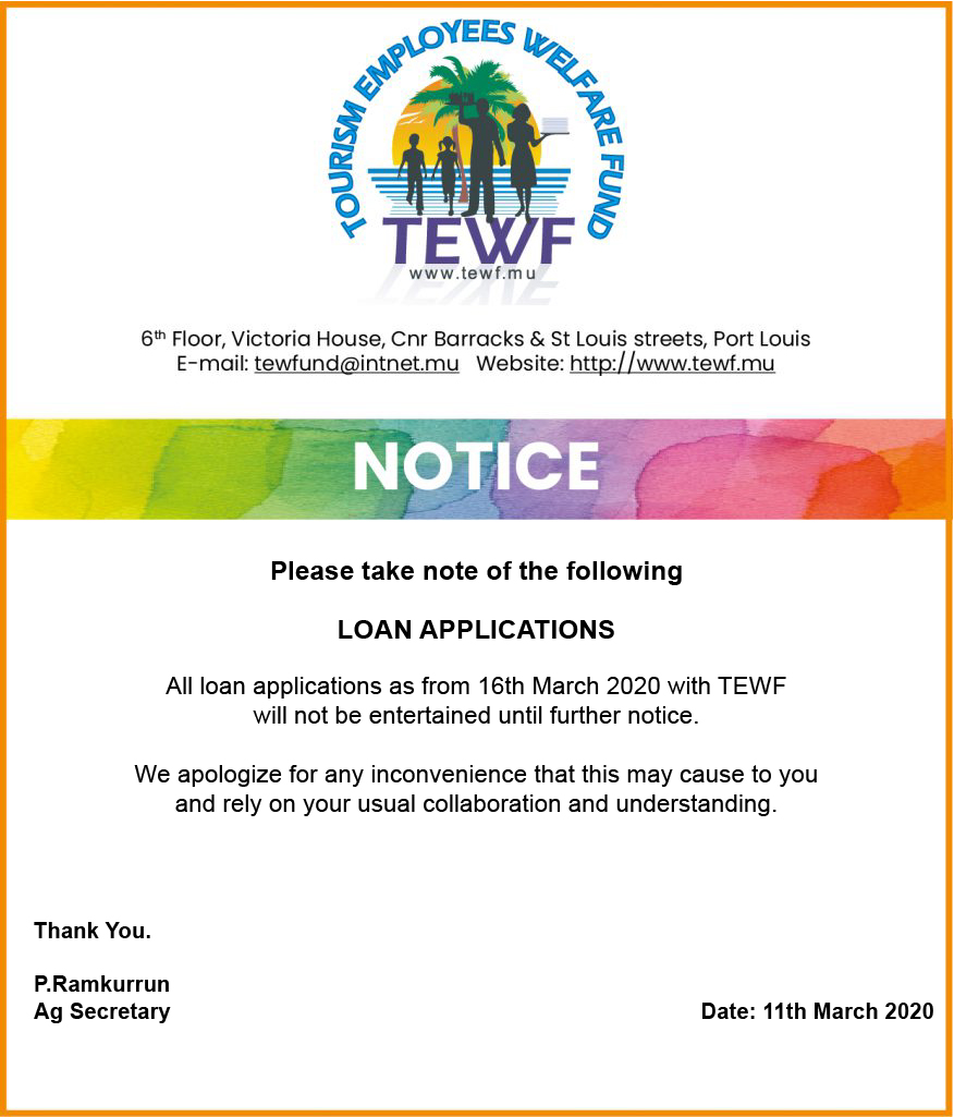 TEWF – Tourism Employees Welfare Fund